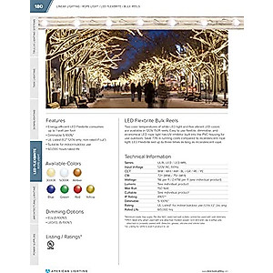 American Lighting ULRL-LED-BL-150 LED 1/2-Inch Rope Light Reel, 150-Feet, Blue 120V Bulk Flexbrite, (1/2")