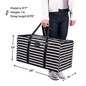 SCOUT Errand Boy - Extra Large Lightweight Utility Tote with Breakaway Zipper - Collapsible Grocery and Market or Beach Tote