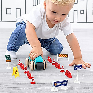 TOYANDONA 1 Set Play Traffic Signs, Street Signs Playset for Kids