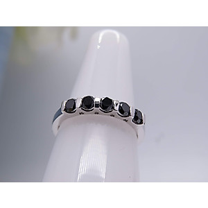 Dazzlingrock Collection 0.75 Carat (ctw) Sterling Silver Round Black Diamond Ladies Anniversary Wedding Stackable Band Ring 3/4 CT, Size 9
