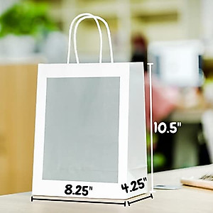 Mr. Pen- Gift Bags, 8 Pack, 8.25"X4.25"X10.5", Bags, Paper Bags, Gift Bags Medium Size, Party Favor Bags, Shopping Bags, Small Gift Bags, Goodie Bags, Candy Bags, Gift Bags Small Size, White Paper Bag