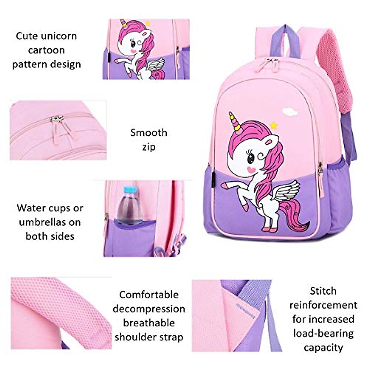 POWOFUN Kids Preschool Kindergarten Backpack Lightweight Cool Cute Cartoon Travel Backpack With Lunch Bag For Boys Girls
