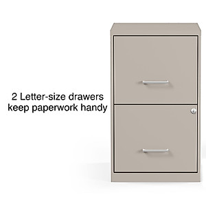 Staples 2806662 2-Drawer Vertical File Cabinet Locking Letter Putty/Beige 18-Inch D