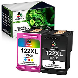 SHUPAN 122 122XL Ink Cartridges Replacement for HP 122 Ink Cartridges for HP Deskjet 1000 1050 2050s 2050 3050A 3000 Laser Printer (1 Black, 1 Tri-Color)