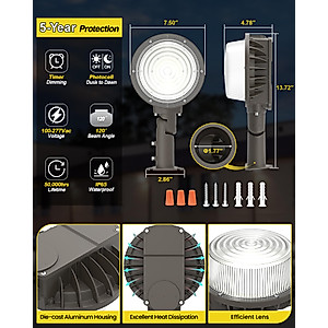 YARBO 80W LED Barn Light 60W 40W Switchable, 5000K/4000K/3000K Adjustable,12000LM Barn Lights Outdoor with Timer Dimming, Dusk to Dawn Outdoor Light with Photocell for Barn/Security/Yard/Garage/Street