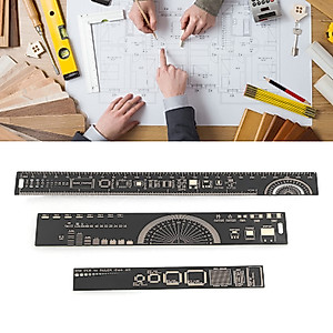 PCB Engineering Ruler, Scratch Free Accurate Spacing Clear Metric PCB Scale Ruler 3 Sizes for Electronic Engineers