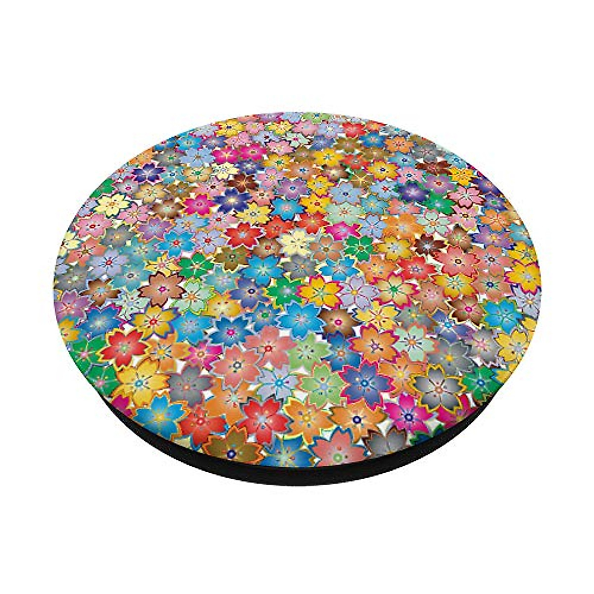 Cellphone Button Pop Up Holder Pressed Flower Rainbow Floral PopSockets PopGrip: Swappable Grip for Phones & Tablets