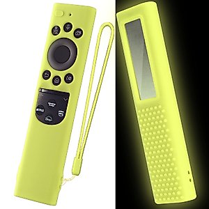 Silicone Case for Samsung BN59-01385 BN59-01386 TM2280E BN59-01391 Silicone Cover for Samsung Smart TV Solar Cell Remote Control 2022 Silicone Remote Control Sleeve（Glow green）