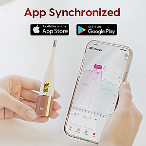 Femometer Smart Basal Thermometer, Intelligent BBT Thermometer with Bluetooth and Backlight, Fertility Monitor Period Tracker, Sync with Femometer APP, Gold