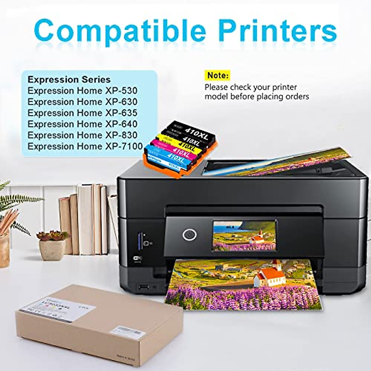 OINKWERE Remanufactured 410XL Ink Cartridges Replacement for Epson 410 XL T410XL to use with Epson Printers Expression XP-7100 XP-830 XP-640 XP-630 XP-635 XP-530 (5-Pack)