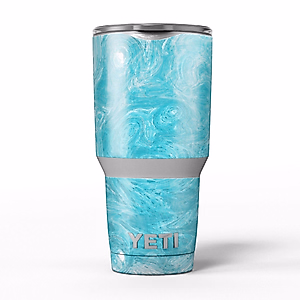 Design Skinz Marble Surface V1 Teal - Skin Decal Vinyl Wrap Kit Compatible with The Yeti Rambler Cooler Tumbler Cups