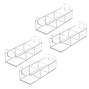 mDesign Plastic Condiment Organizer and Tea Bag Holder - 9" Long Kitchen Pantry/Countertop Storage Caddy - Divided Chip, Snack, Granola, Oatmeal Packet Holder - Lumiere Collection - 4 Pack - Clear