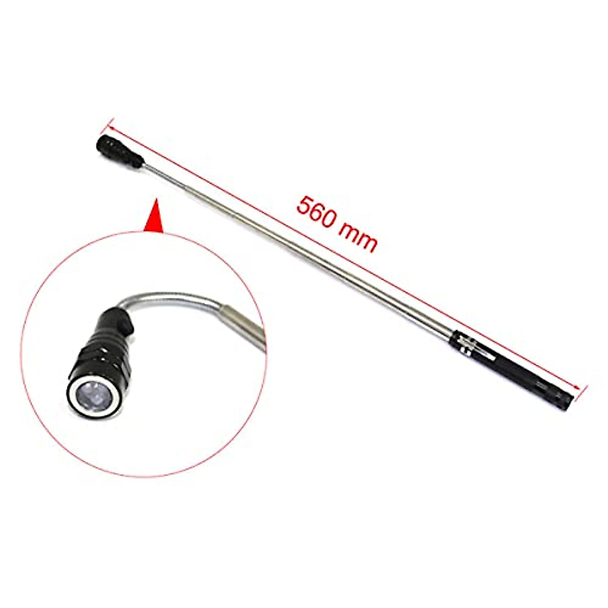 TTSLVS Gifts for Dad&Men Fathers Day,Magnetic Pickup Tool with LED, Telescoping Magnet Flashlight Pickup Stick Cool adget,Thanksgiving Day Christmas Stocking Stuffers Gift for Husband Boyfriend,Black