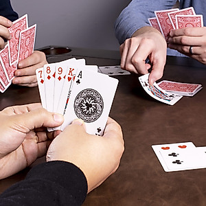 Brybelly Euchre Card Game - 2 Specialty Decks Pre-Stripped to 33 Cards for Classic American Euchre or 32 Card 6-Player Variant - Custom Bower Jacks Card Art and Blank Counter Cards Included