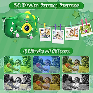 Kids Camera,Kids Camera for Boys Kids Girls，Dinosaurs Gifts for Boys Age 3-12, 1080P HD Video Camera for Toddler, Christmas Birthday Easter Gifts Toys for 3 4 5 6 7 8 9 Year Old with 32GB SD Card