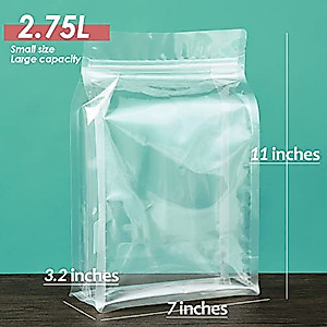 Delove 50pcs Reusable Airtight Food Storage Bags - Sealable Bags for Dry Food Storage,Baking Supplies- Big Clear Treat Bags Pouches -Standable/Thick