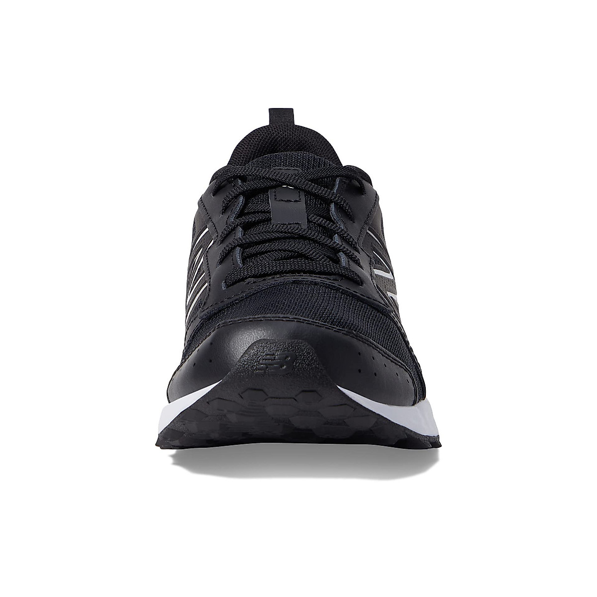 New Balance Kid's Fresh Foam 650 V1 Lace-up Running Shoe, Black/Metallic Silver/White, 5 Wide Big Kid