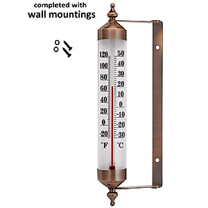TERMOFLY 10.2 inch New Premium Steel Indoor/Outdoor Thermometer Waterproof Decorative