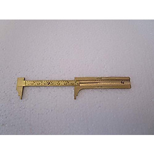 Mini Brass Pocket Ruler Handy Sliding Gauge Brass Vernier Caliper Ruler Measuring Tool Double Scales mm/inch : (80mm)