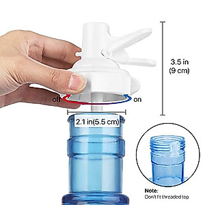 Flexzion Water Dispenser Stand 2-5 Gallon Water Jug Holder Metal Plated Cradle Set with Water Dispenser Valve, Dustproof Plug, Wooden Stick for 55MM Crown Top Water Bottles, Camping Counter Home Use