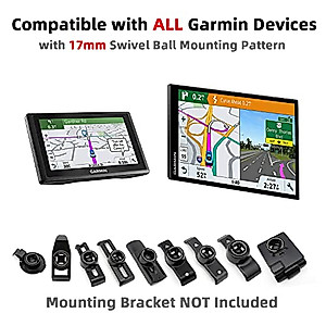 iSaddle CH370 3M Adhesive Sticky Mount Holder for All Garmin Nuvi GPS Navigator - Car Dashboard/Desk Mount Holder with Exclusive 17mm Ball Connection