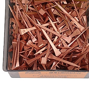 Jopwkuin Horseshoe Nails, Shoeing Nails Copper Plating Proper Stiffness 250Pcs Strict Roll Down for Livestock Farm(E4 48mm/1.89in)