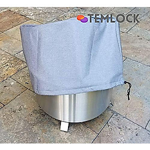 Cover Compatible for Breeo Fire Pit X Series 19 or Double Flame 19 - Fits Standard or Sear Plate model - Outdoor Water-resistant Fire Bowl Protective Cover - Temlock FPC-1000
