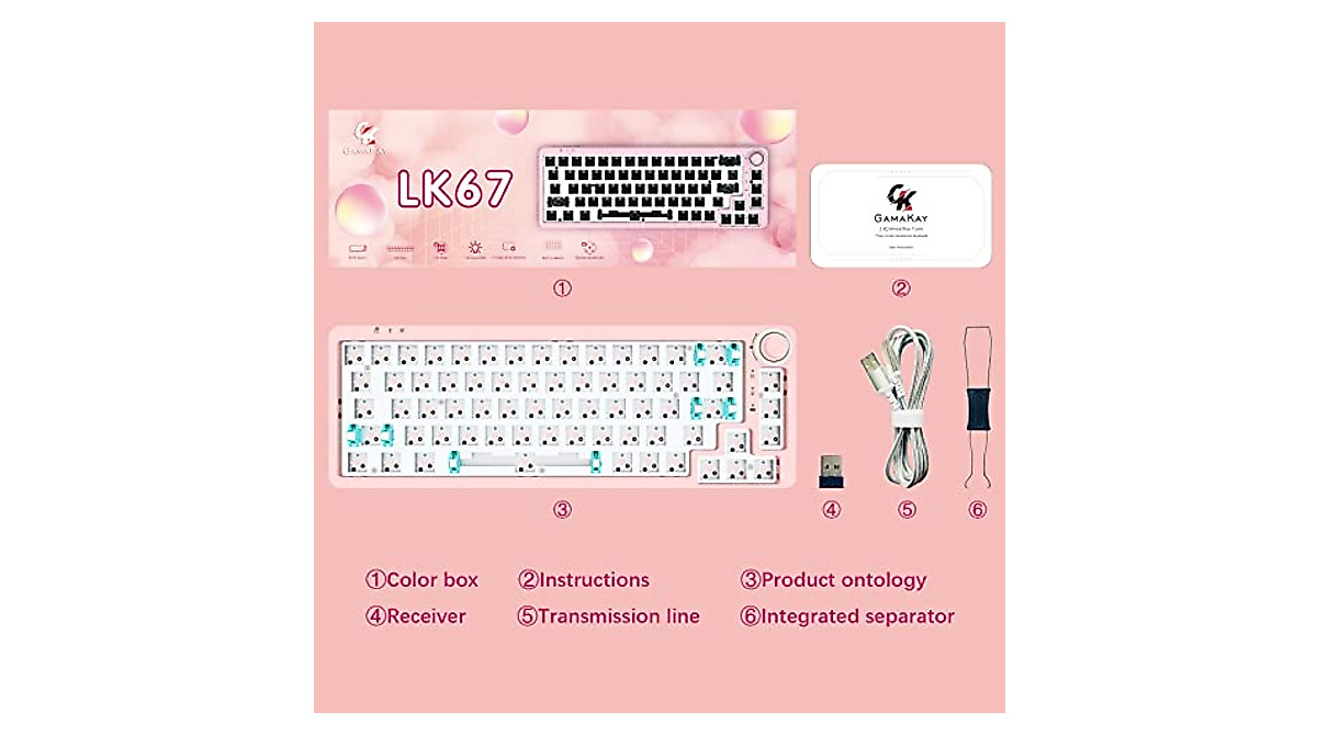 GK GAMAKAY LK67 65% Modular Keyboard - RGB & Customizable