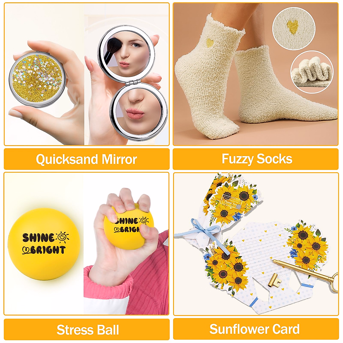 Christmas Gifts for Women Birthday Gifts for Her, Sunflower Gift Sending Sunshine, Get Well Soon Gifts Basket for Women, Inspirational Gift for Best Friend Sister Mom, Unique Gifts for Thinking of You