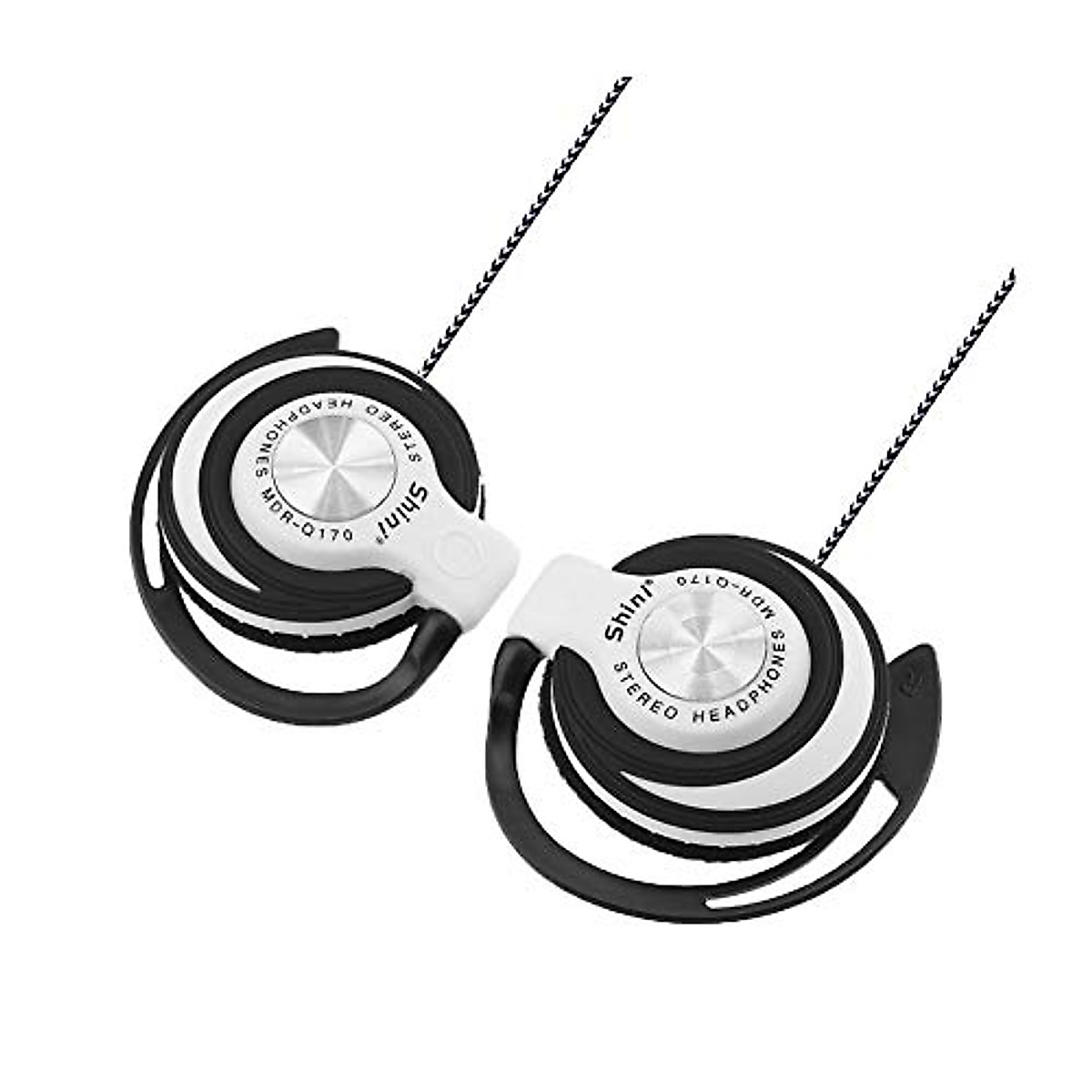 WskLinft 3.5MM Earphones, Head-Mounted Ear-Mounted, Wired-Controlled Subwoofer with Microphone, Computer Desktop, Universal Running Sports Ear-Hook Earphone Black