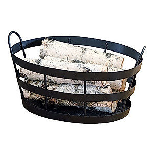 Minuteman International Shaker, Graphite Firewood Log Basket Bin Holder, 4 Units