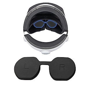 Lens Protective Cover for PS VR2, Anti-Dust Soft Silicone Lens Protective Cover for PlayStation VR2 Headset with Cute PS5 Controller Thumb Grips