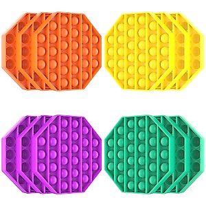 SoulLife 12 Pack Fidget Toys,Push Pop Fidget Sensory Toys Set,Stress Relief Gifts for Kids & Adults,Pop Bulk & Party Favors Toddler Toys for Easter Gifts,Party Supplies,Classroom Prizes