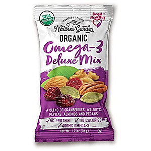 Nature's Garden Organic Trail Mix Snack Packs, Multi Pack 1.2 oz - Pack of 24 (Total 28.8 oz)