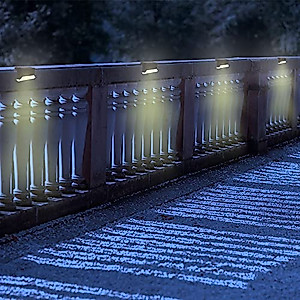 Fakoidat Solar Deck Lights, Outdoor Lighting Outside Step Lights Rainproof Backyard Decor for Garden Post Fence Stairs Backyard Railing Pool Patio Pathway Outside 16 Pack