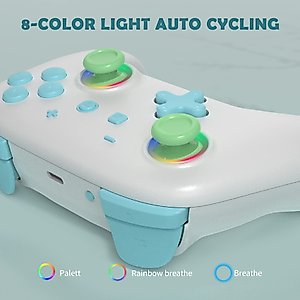 momen Switch Pro Controller, Bluetooth Wireless Gaming Controller for Nintendo Switch/Lite/OLED，Pink&White