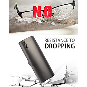 Philley Aluminum Ultra-Light Eyeglass Case Hard Shell Nearsighted Glasses Case for Women & Men(Gun Grey)