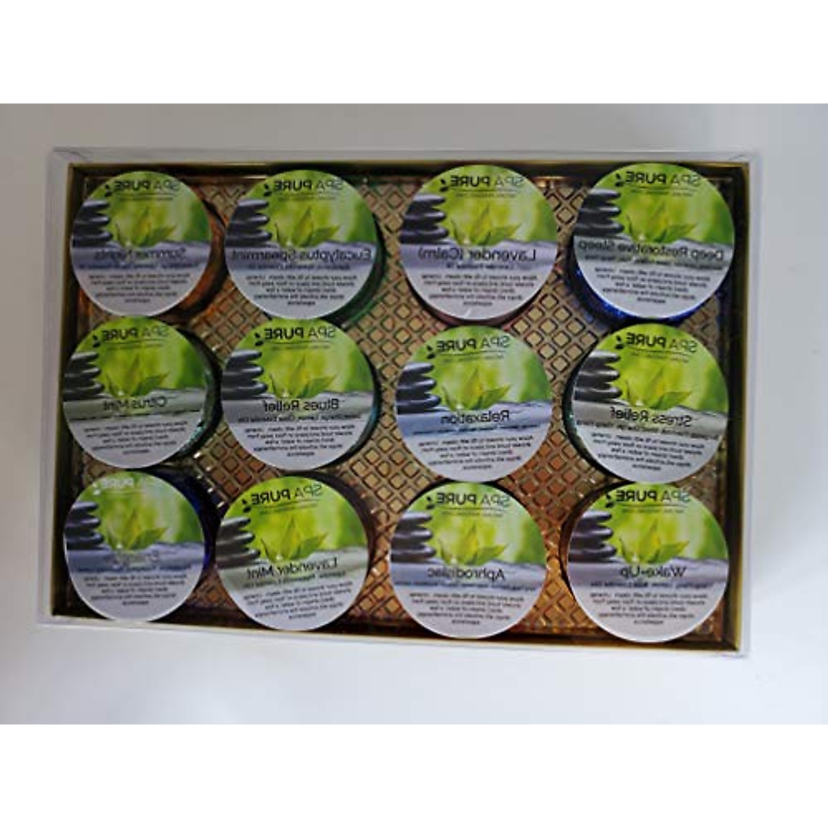 Spa Pure Aromatherapy Shower Bombs: Gold Box Rejuvenating Steamers Tablets, Bomb, Vaporizing Soothers Bath Melt for Women, Men, Organic (12 Count) Pack of 1