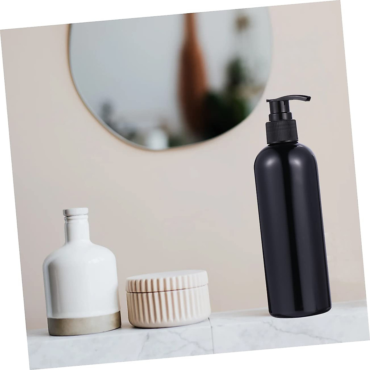 STOBAZA Travel Lotion Bottles 300ml Gel Pump Bottles for Shampoo Body Wash Black Cap