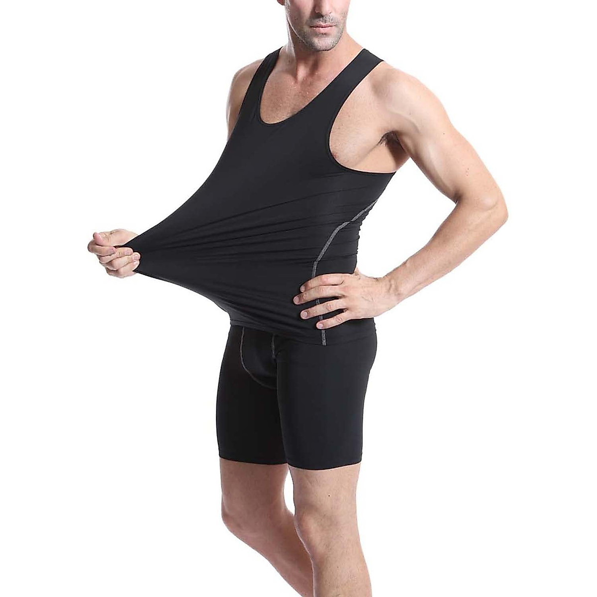 Audoc Mens 3 Pack Compression Tank Tops Cool Dry Sleeveless Compression Shirt (XXX-Large, 3 Pack Tank)