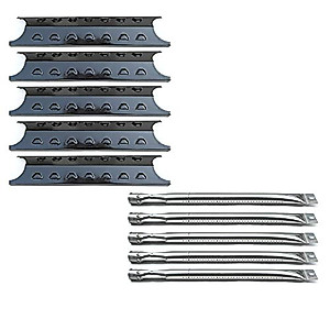 Direct store Parts Kit DG193 Replacement 16 3/4 inch burner and heat plate for Master Forge 5 Burner Gas Grill L3218, 3218LTN Grill Burner, Heat Plate (SS Burner + Porcelain Steel Heat Plate)