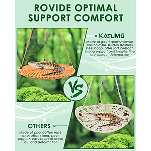 KATUMO Reptile Hammock, Bearded Dragon Hammock Reptile Swing Bed Reptile Lounger Terrarium Hanging Hammock for Bearded Dragon Lizard Snake Gecko Chameleon Parrot Hamster Small Pets