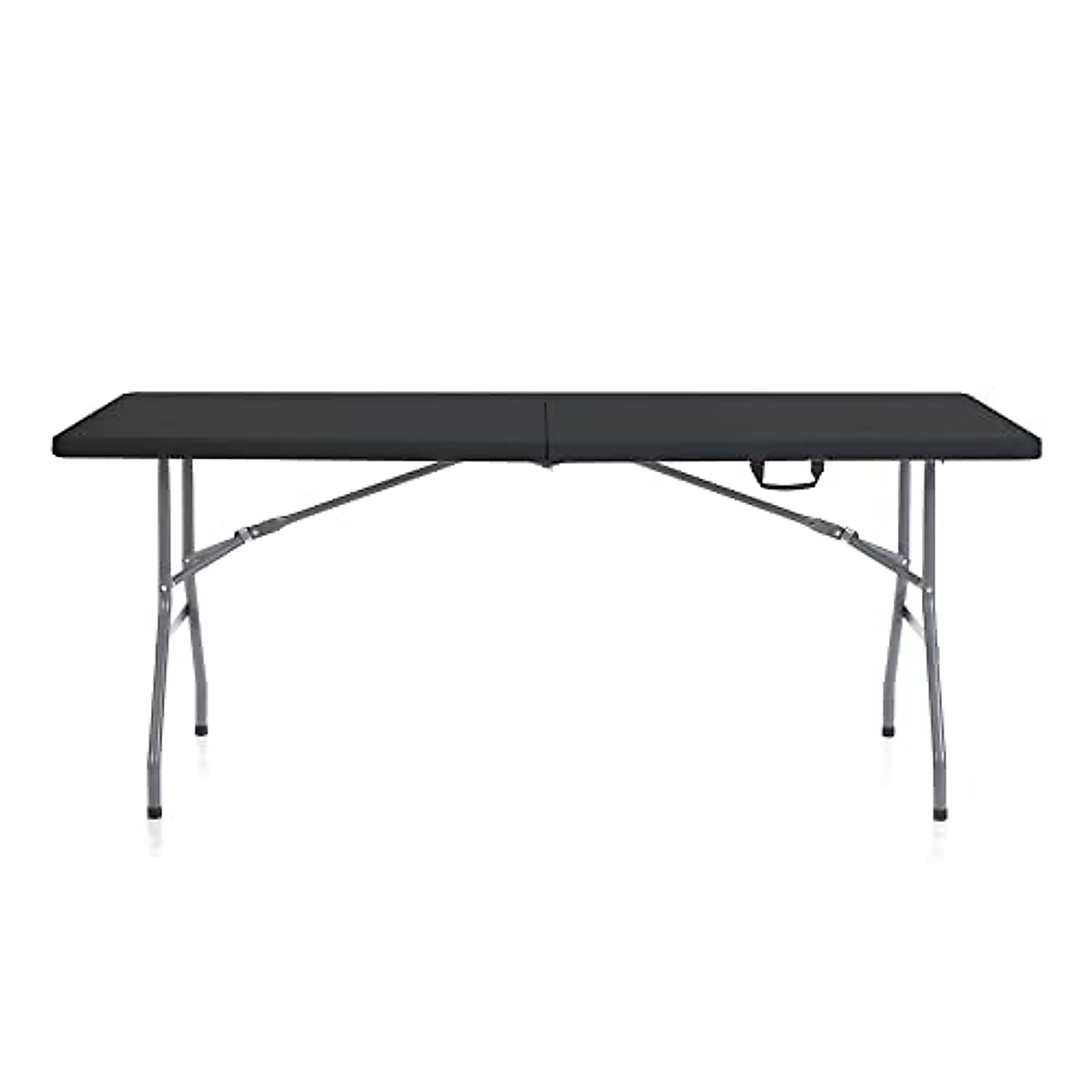 Plastic Development Group 806 Outdoor/Indoor 6 Foot Fold in Half Plastic Resin Folding for Outdoor Indoor Banquet, Dining, Card Table, Black