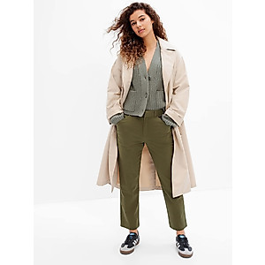 GAP Womens Slim Fit Ankle Khakis, Black 19, 12 US