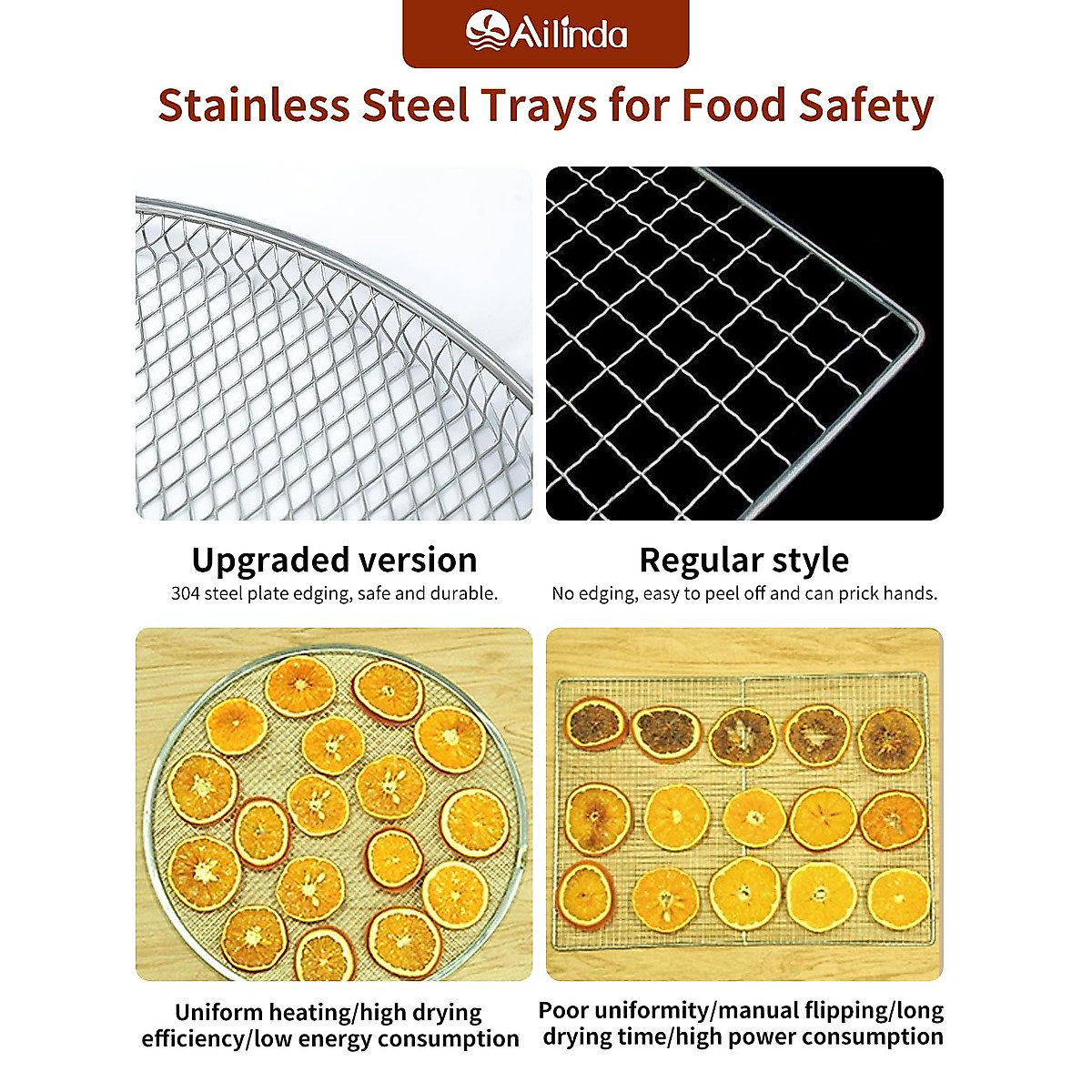 Food dehydrator, 12-layer stainless steel rotating dehydrator, suitable for food, jerky, dog food, herbs, vegetables, fruits, temperature function, 24-hour timer, overheating protection