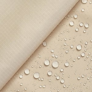 Ottertex Nylon Ripstop Fabric PU Coated 70 Denier 1.9oz 62/63" Wide Waterproof Tent Water Repellent Dustproof Airtight Inflatable Flag Tarp Cover Excellent Fabric for Kites (5 Yard, Beige)
