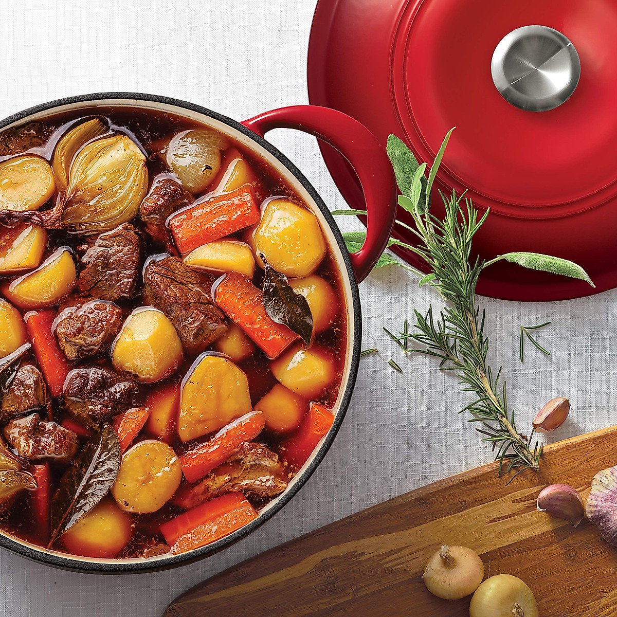Tramontina 80131/648DS Enameled Cast Iron Covered Dutch Oven Combo, 2-Piece (7-Quart & 4-Quart), Gradated Red