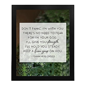 "Do Not Fear, I Am God & I Am With You" Isaiah 41:10- Bible Verse Wall Art- 8x10"- Scripture Wall Print-Ready to Frame. Typographic on Floral Photo Design. Home & Office Décor. Great Christian Gift.