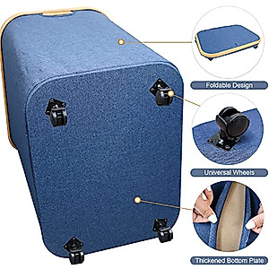 72L Laundry Hamper with Lid - Large Collapsible Laundry Basket with Wheels, Rolling Dirty Clothes Basket for Bedroom, Laundry Room, Closet, Bathroom, College