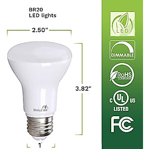 Bioluz LED 2-Pack R20 LED Light Bulbs, 6W = 50W Replacement, 2700K Bright Warm White LED Light Bulbs, 540 Lumens, 90 CRI, Dimmable, Soft White, Indoor/Outdoor, UL Listed, CEC Title 20
